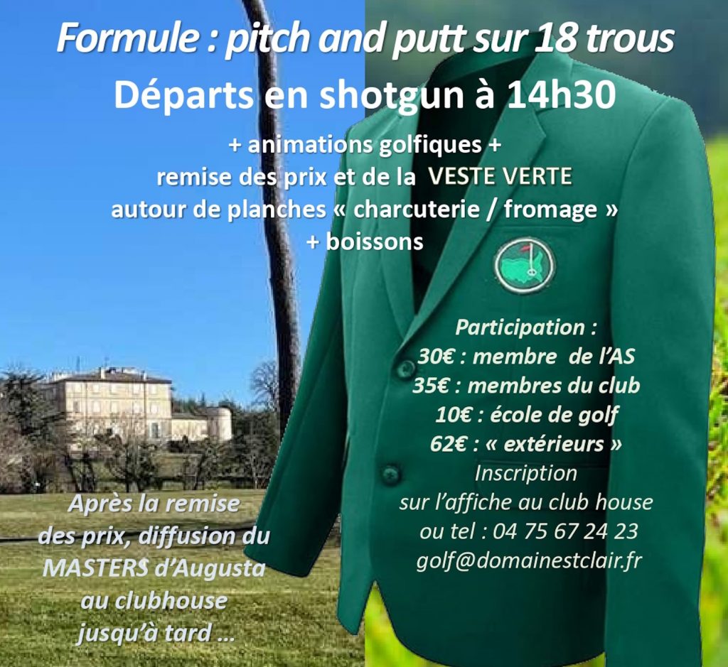 11 avril 2026 : le MASTERS de ST CLAIR - Association sportive de golf ...
